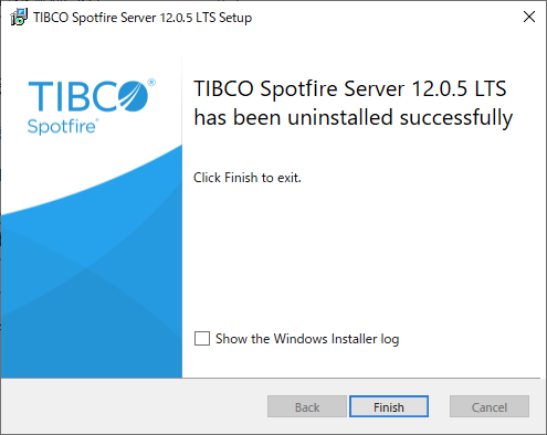 Spotfire Serverアンインストール方法 – TIBCOサポート